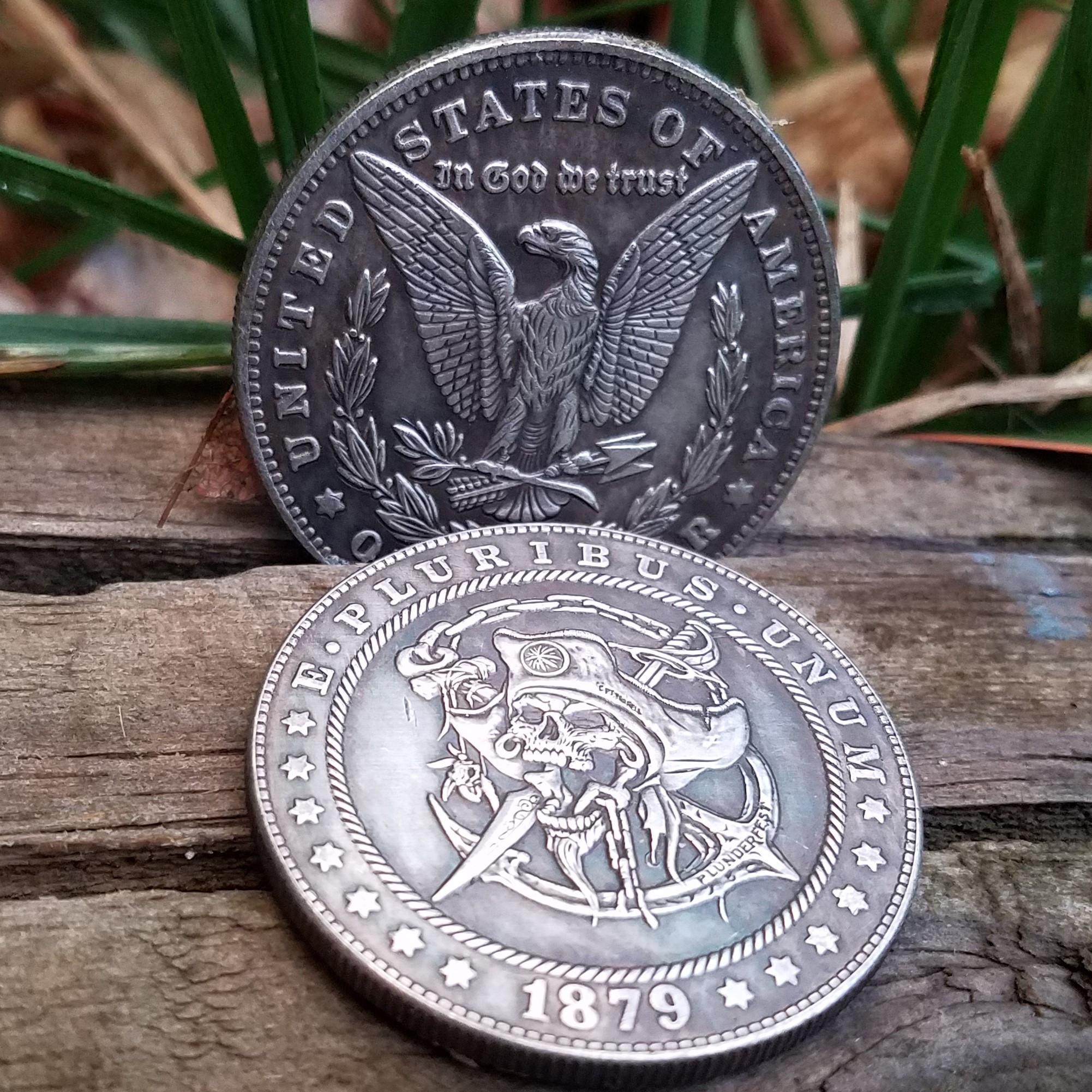 1879 Pirate Medallion Art Round "The plunder is real" with Display ...